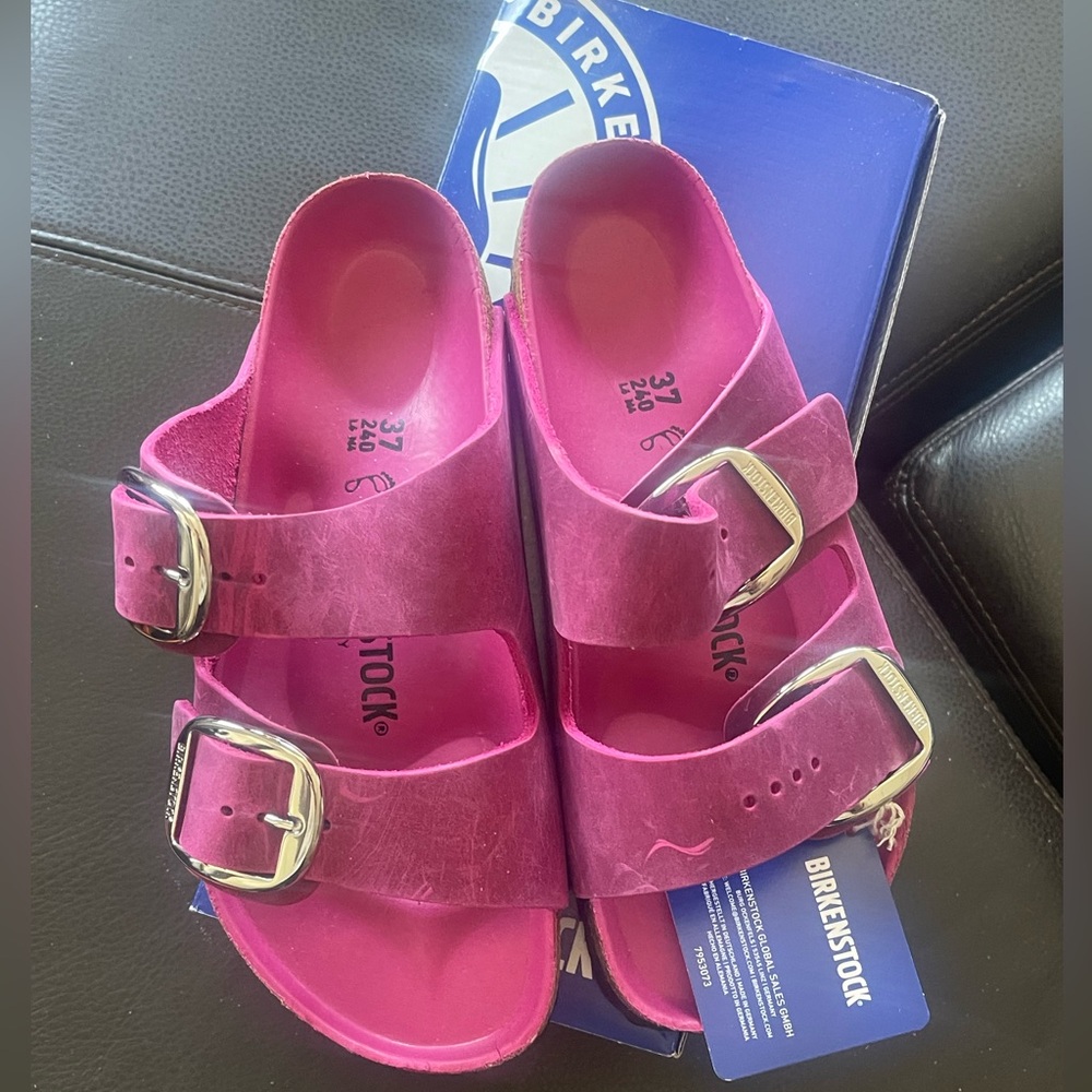 Birkenstock Arizona Oiled Leather Festival Fuchsia Si… - Gem